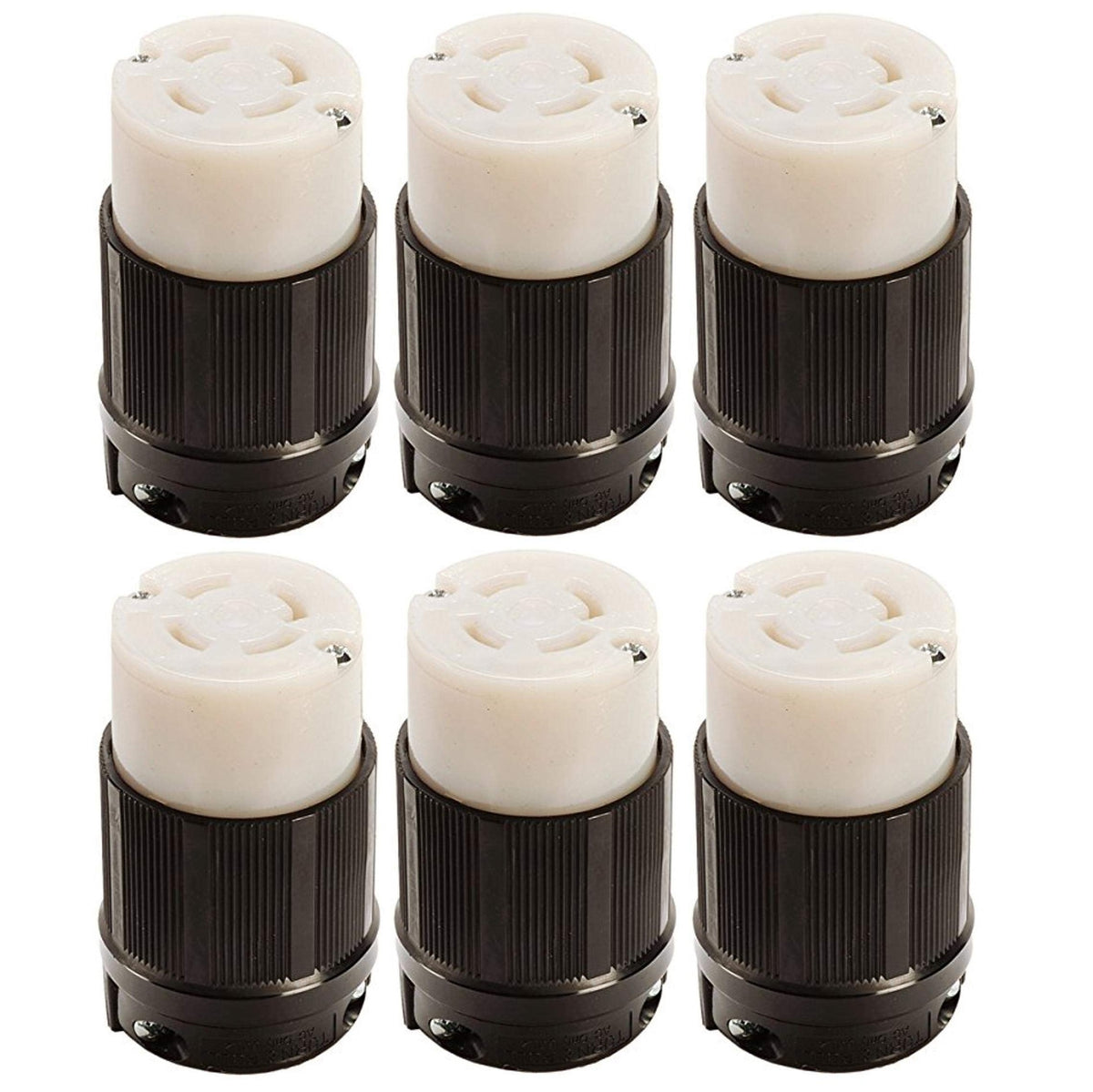 6-Pack L16-30 Grounding Locking Connectors | 480V - 30A - 3 Pole 4 Wir ...